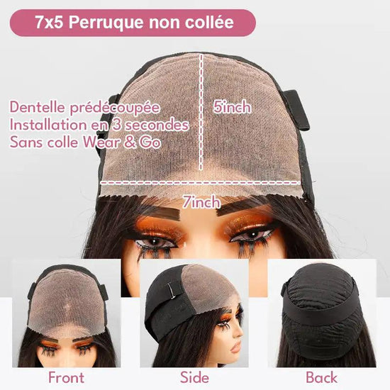 5x5 Glueless Perruque Sans Colle Couleur Brun Chocolat Body Wave