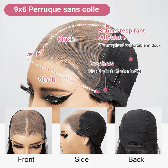 5x5 Glueless Perruque Sans Colle Couleur Brun Chocolat Body Wave